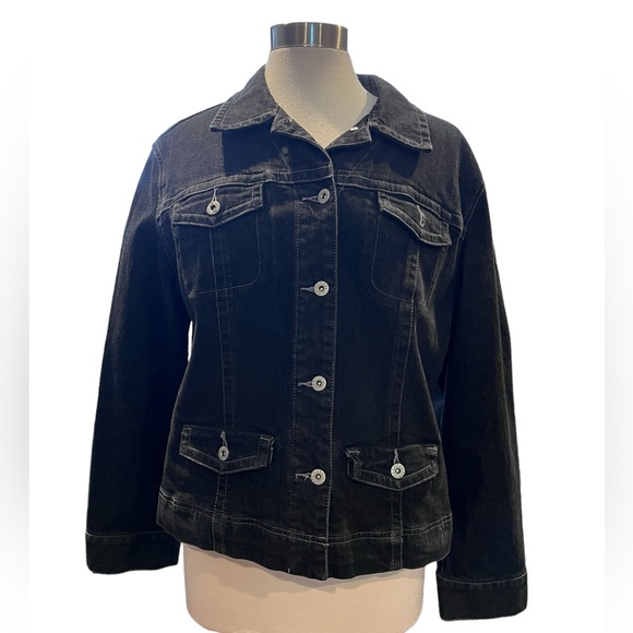 Chico's | Jackets & Coats | Vintage Chicos Platinum Label Black Denim ...